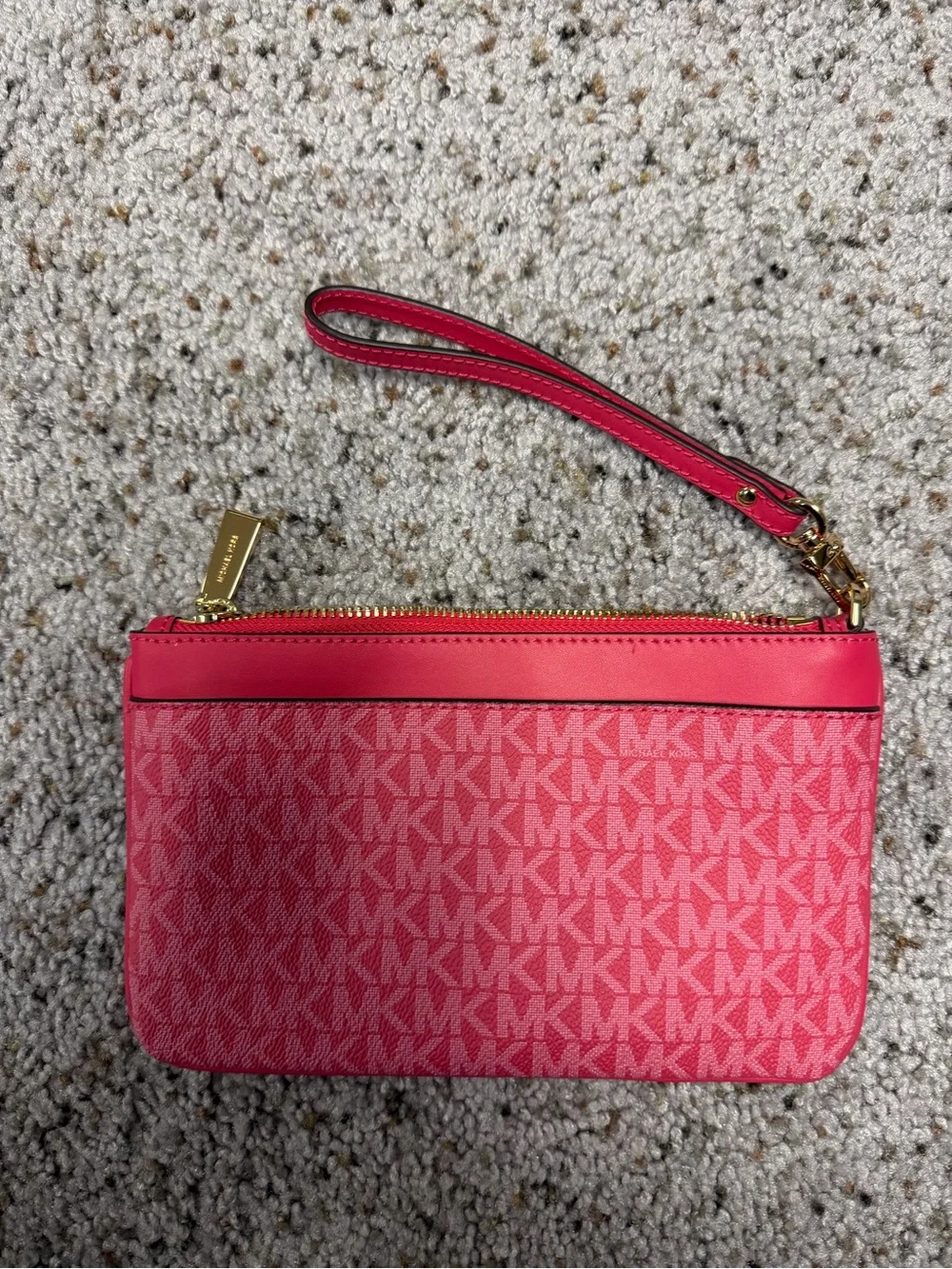 Michael Kors | Bags | Michael Kors Coral Pink Signature Wristlet With ...